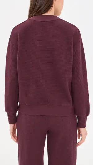 NEGATIVE Waffle Knit Deep V Pullover