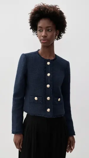 Cinq À Sept Christie Tweed Jacket With Fringe Trim