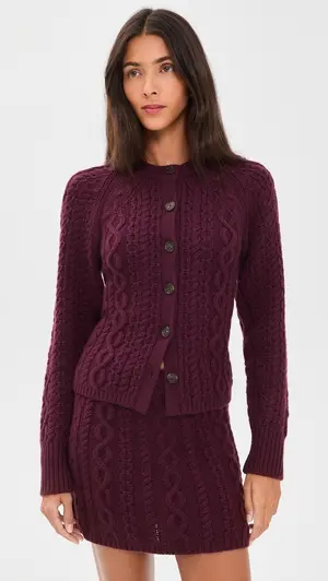 Guest In Residence Cable Sculpted Cardigan