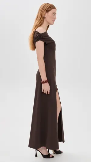 Susana Monaco Shoulder Gathered Slit Front Dress