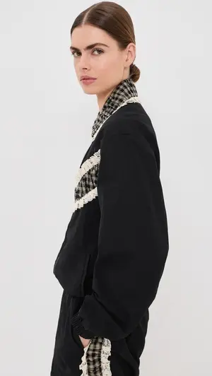 TANNER FLETCHER Kennedy Ruched Stripe Track Jacket