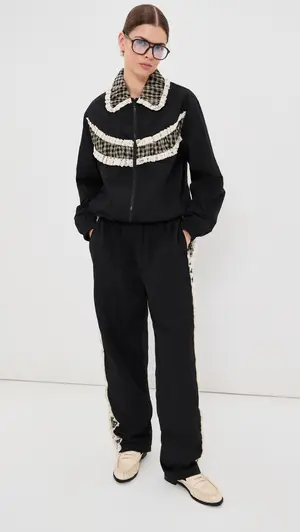 TANNER FLETCHER Kennedy Ruched Stripe Track Jacket