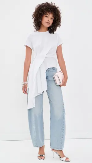 MARQUES' ALMEIDA Draped Cap Sleeve T-shirt