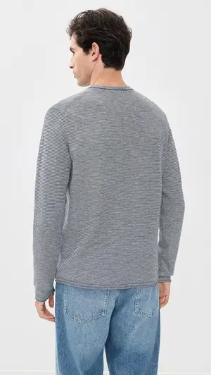 Billy Reid Tuck Stripe Crew Sweater