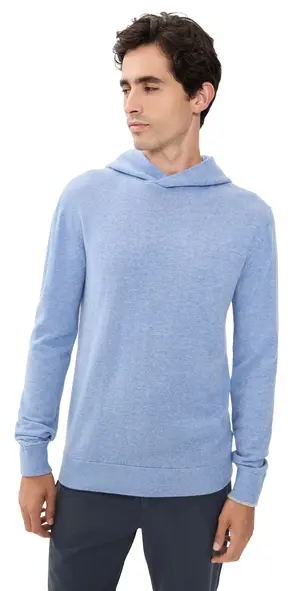 Greyson Koko Cashmere Blend Hoodie Sweater - Wolf Blue