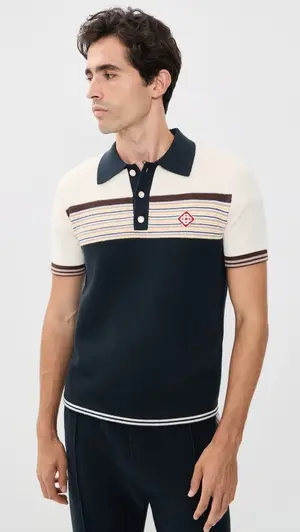 Casablanca Cafe Stripe Polo Shirt