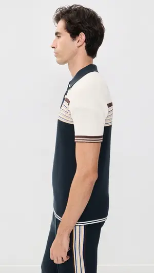 Casablanca Cafe Stripe Polo Shirt
