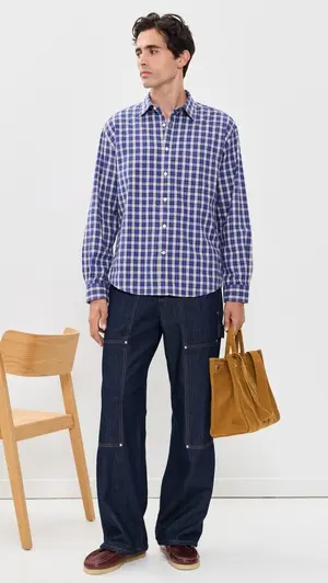 Nn07 Deon Check Button Down Shirt