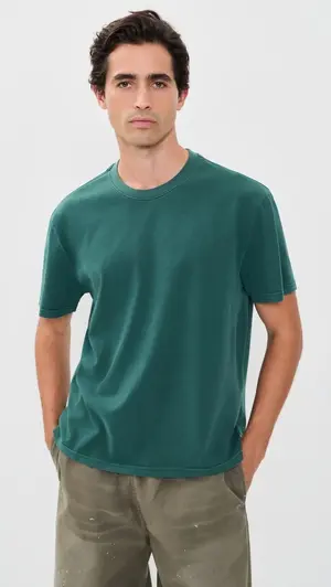 Marine Layer Relaxed Cloud 9 Sueded Jersey Tee - Rain Forest