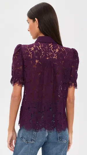 Generation Love Mikaelle Lace Button Down Shirt