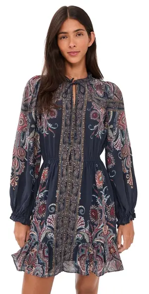 Sea Hyacinth Print Mini Dress
