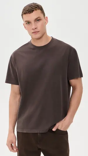 Marine Layer Relaxed Cloud 9 Sueded Jersey Tee - Coffee