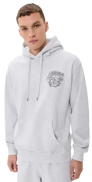 Casablanca Eveil Ancestral Applique Classic Hoodie - Grey Marle Loopback