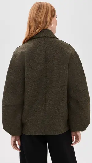 Harris Wharf London Puff Sleeves Pressed Wool Jacket