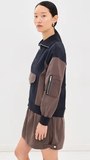 3.1 Phillip Lim French Terry Nylon Combo Utility Dress