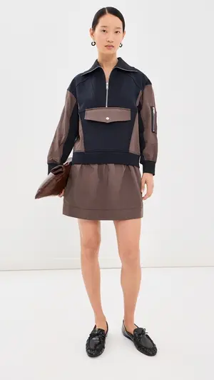 3.1 Phillip Lim French Terry Nylon Combo Utility Dress