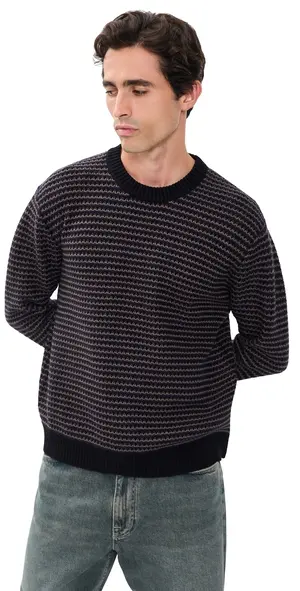 Nn07 Russell Textured Stripe Sweater - Navy Multi