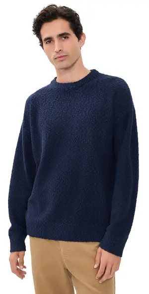 RHYTHM Worn Path Knit Sweater - Navy