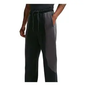 Nike Tech Colour-block Open-hem Fleece Trousers - Black/anthracite
