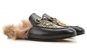 Gucci Princetown With Tiger Appliqueleather