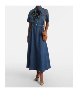 Valentino Garavani Belted Denim Polo Dress