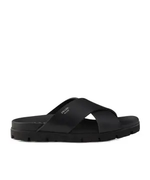 Prada Crisscross Rubber Slides