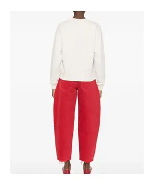 Maison Kitsuné Long Sleeve Crewneck Sweatshirt With Embroidered Fox