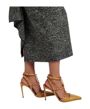 Valentino Garavani Chevron Wool-blend Bouclé Pencil Skirt
