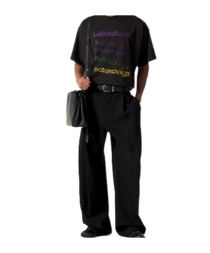 Balenciaga High-waisted Loose Wool Trousers With Pleats