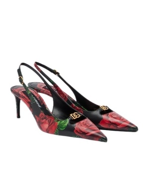Dolce & Gabbana Dg Floral Leather Slingback Pumps - Multi-color
