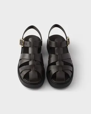 Prada Leather Fisherman's Sandals