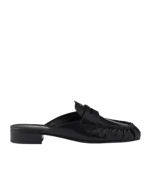 Prada Leather Mules - Black
