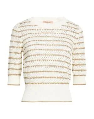 TWINSET Sweater Size Cotton, Viscose, Wool, Metallic Polyester