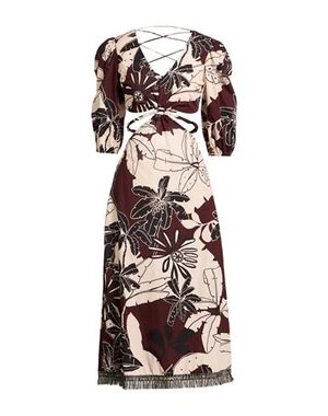 TWINSET U & B Midi Dress Cream Size Cotton, Polyester