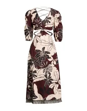 TWINSET U & B Midi Dress Cream Size Cotton, Polyester