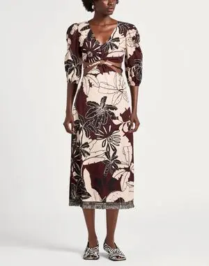 TWINSET U & B Midi Dress Cream Size Cotton, Polyester