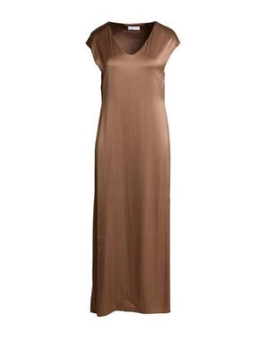 DANIELE FIESOLI Maxi Dress Light Brown Size Viscose, Elastane - Beige