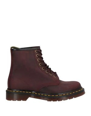 Dr. Martens 1460 Crazy Horse Ankle Boots Burgundy Size Leather - Red