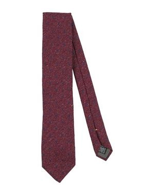 Canali Ties & Bow Ties Garnet Silk, Virgin Wool - Red