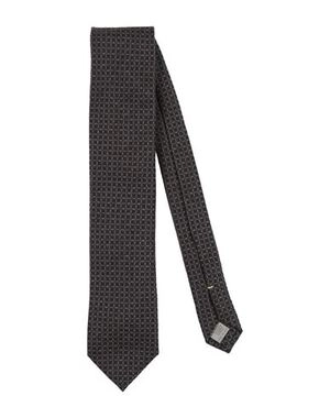Canali Ties & Bow Ties Dark Silk, Cashmere - Brown