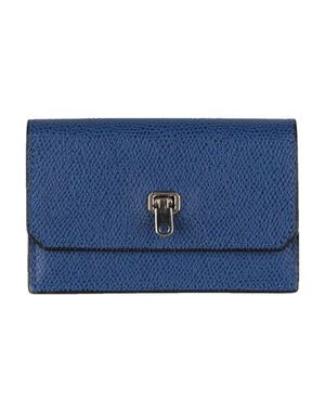 VALEXTRA Woman Cardholder Grey Size - Calfskin Blue