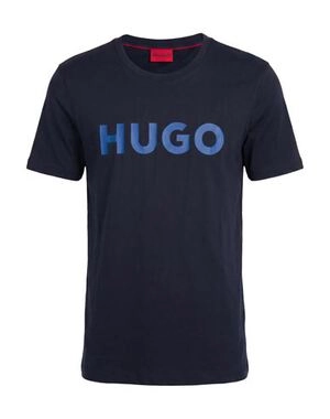 Hugo T-shirt Midnight Size Cotton, Elastane - Blue