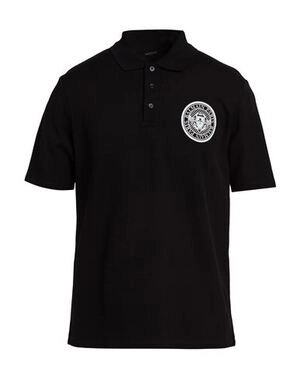 Balmain Polo Shirt Size Cotton, Elastane - Black