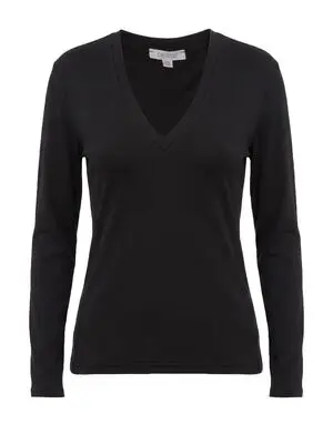 Crossley Cotton Jersey Long Sleeve V-neck T-shirt