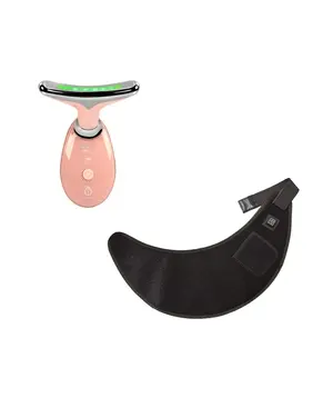 PURSONIC Total Neck And Face Rejuvenation: Red Light Therapy Neck Wrap And 7-in-1 Sculpting Wand - Black