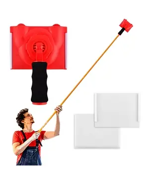 XDOVET Paint Edger Trimmer 360degree Rotation Handle Replacement Pads Wall Ceiling Applicator - Red