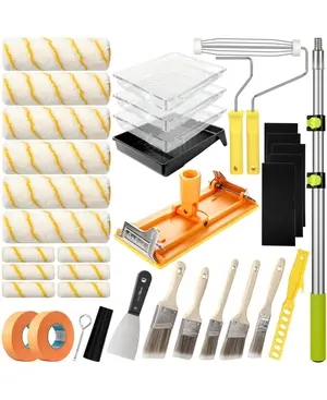 XDOVET Paint Roller Kit With Extension Pole Brush Set