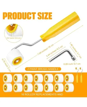 XDOVET Mini Roller Brush Touch Up Trim Edge Corner Window Frame Tool 16 Pack