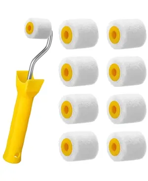 XDOVET Mini Roller Brush Touch Up Trim Edge Corner Window Frame - Yellow