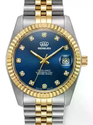 RICHELIEU SWISS Automatic Watch With Dial And Two-tone Bracelet - Blue